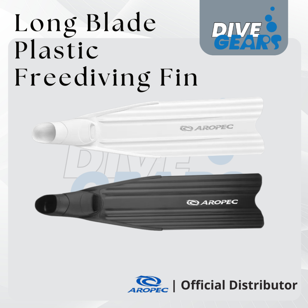 Aropec Long Blade Plastic Freediving Fin Black /White Freediving ...