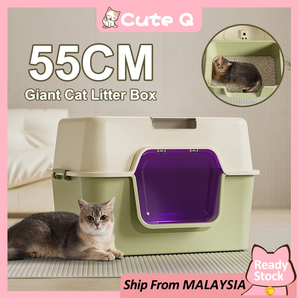 Cute Q 55CM cat litter box extra large cat toilet box bekas pasir ...
