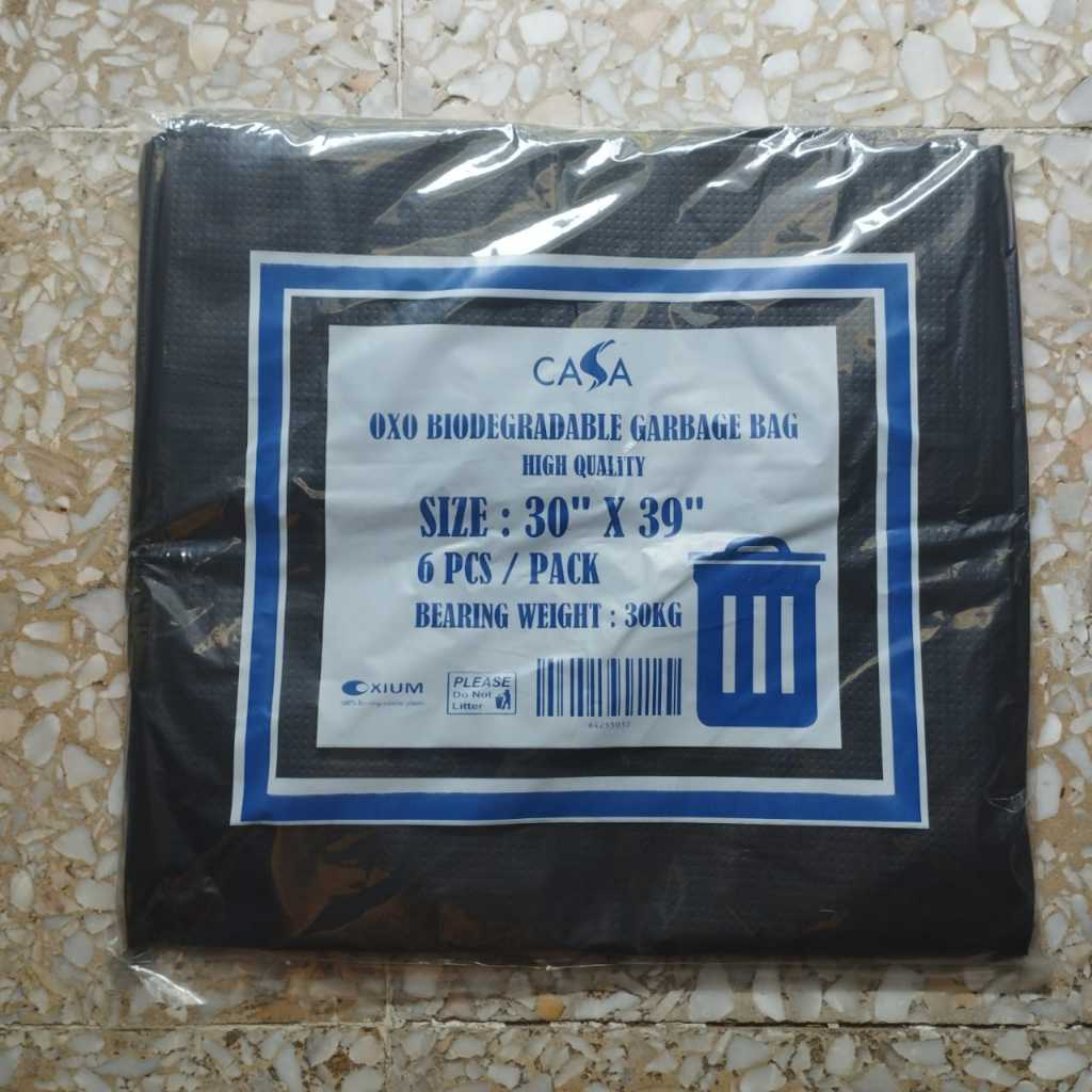CASA 6 Pcs Plastik Sampah Besar Tebal Oxo Biodegradable Garbage Bag ...
