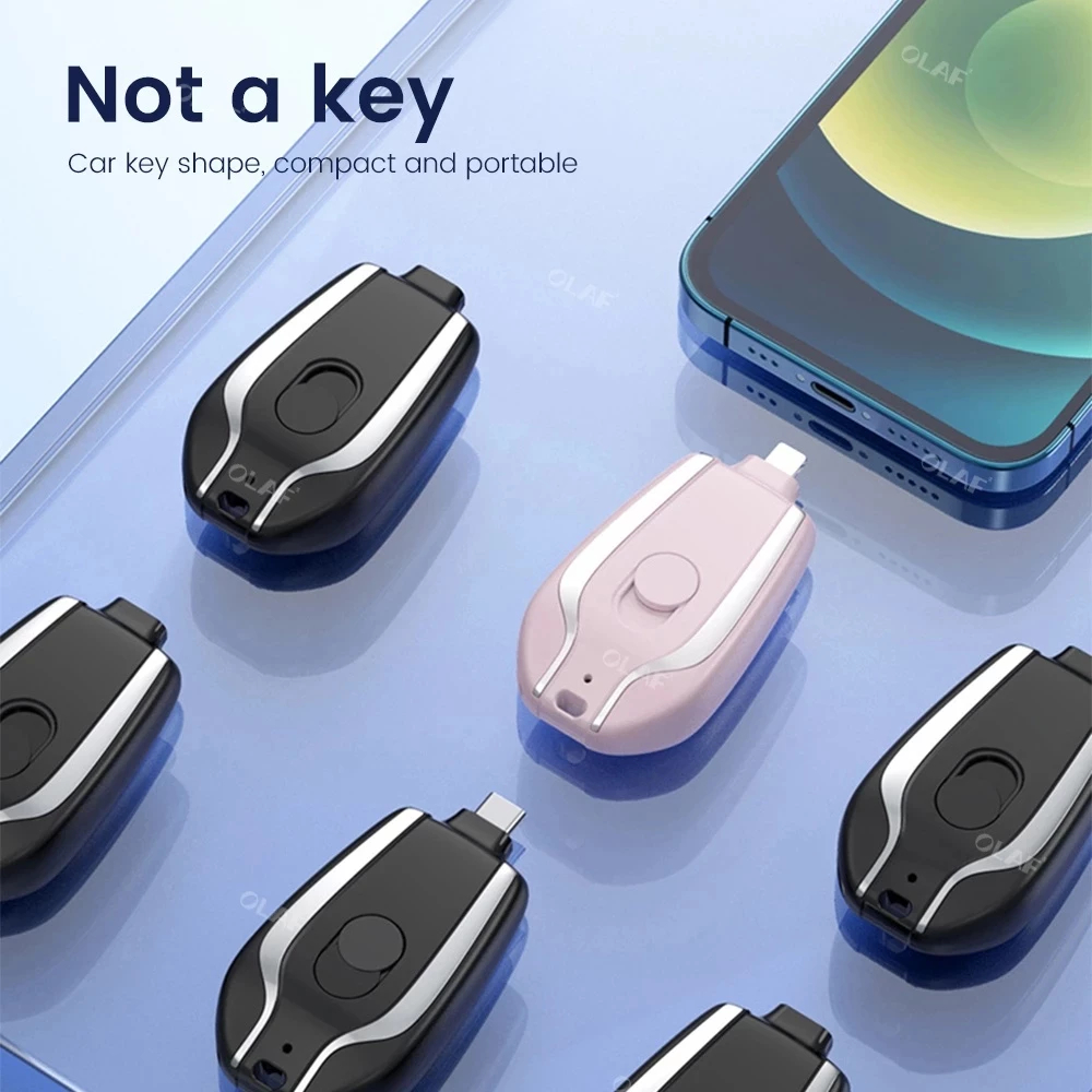 New Portable Keychain Emergency Mobile 1500 mAH Power Bank Charger For ...