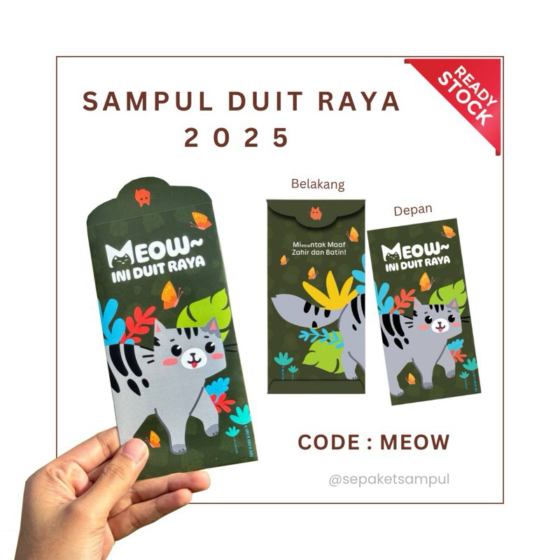 Sampul Duit Raya Ekslusif 2025 Meow (1 pack = 10 pcs) Ready Stock ...