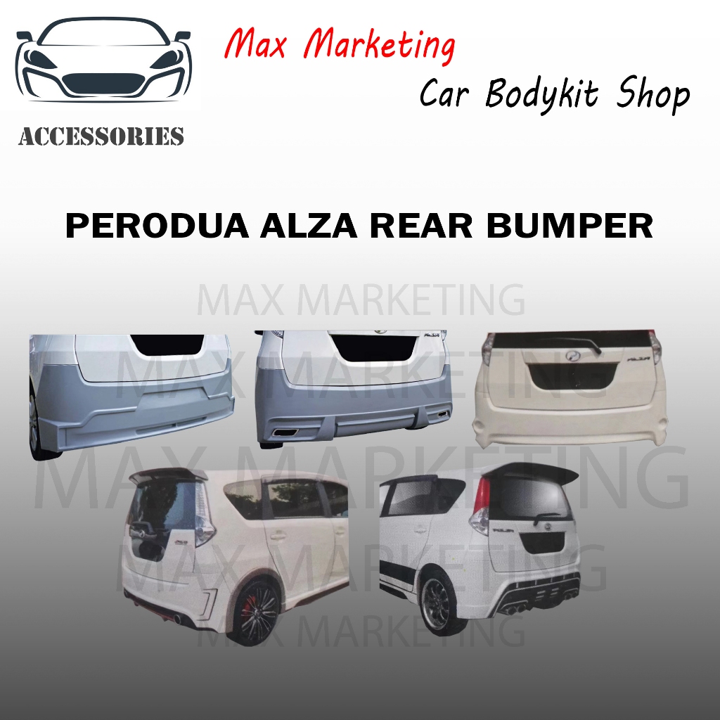 PERODUA ALZA 2009 - 2014 REAR BUMPER WALD BLACK BISON WEBER SPORT FIBER ...