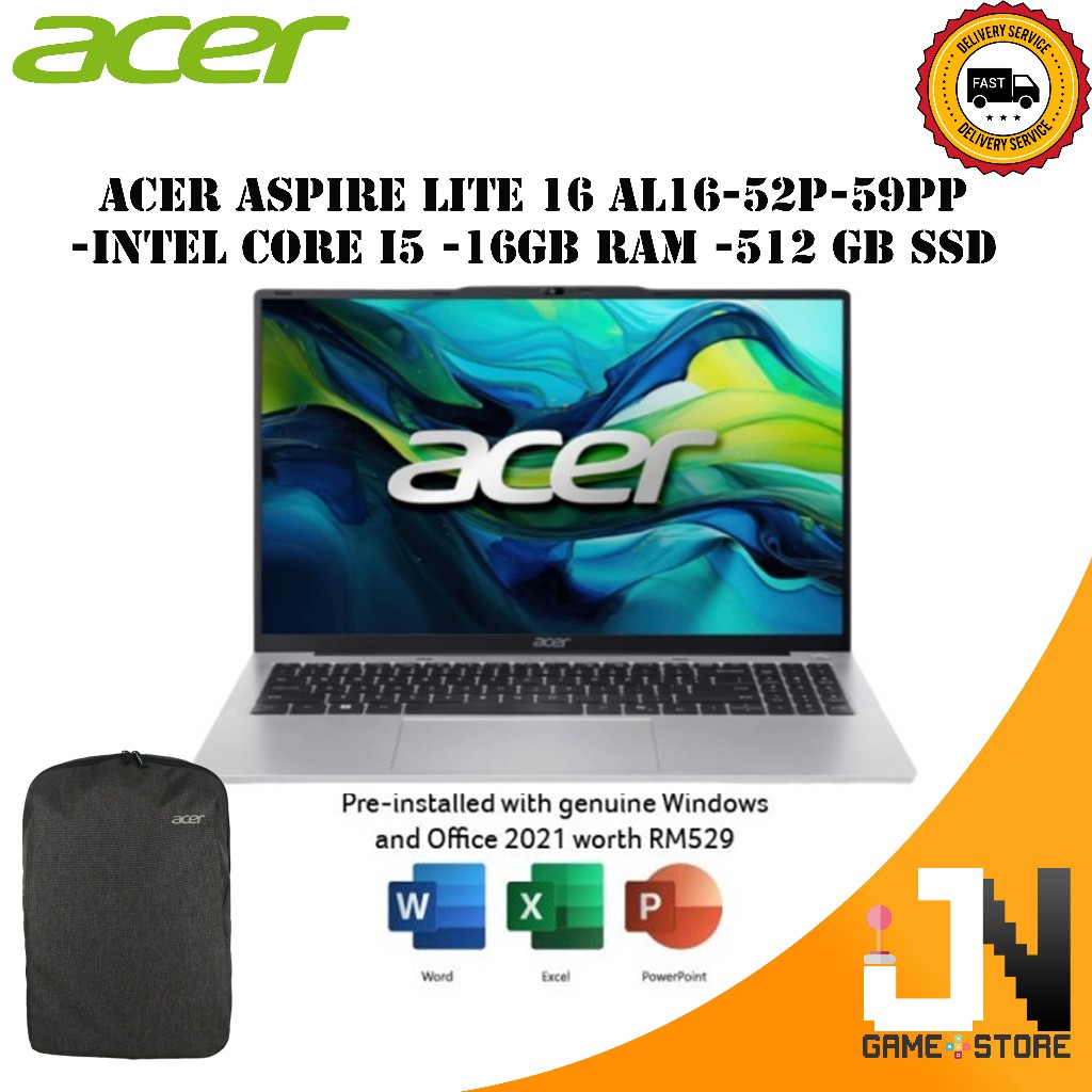 Acer Aspire Lite 16 AL16-52P-59PP Intel Core i5-1334U/16GB-32GB/512GB SSD/16" WUXGA IPS/Intel ...