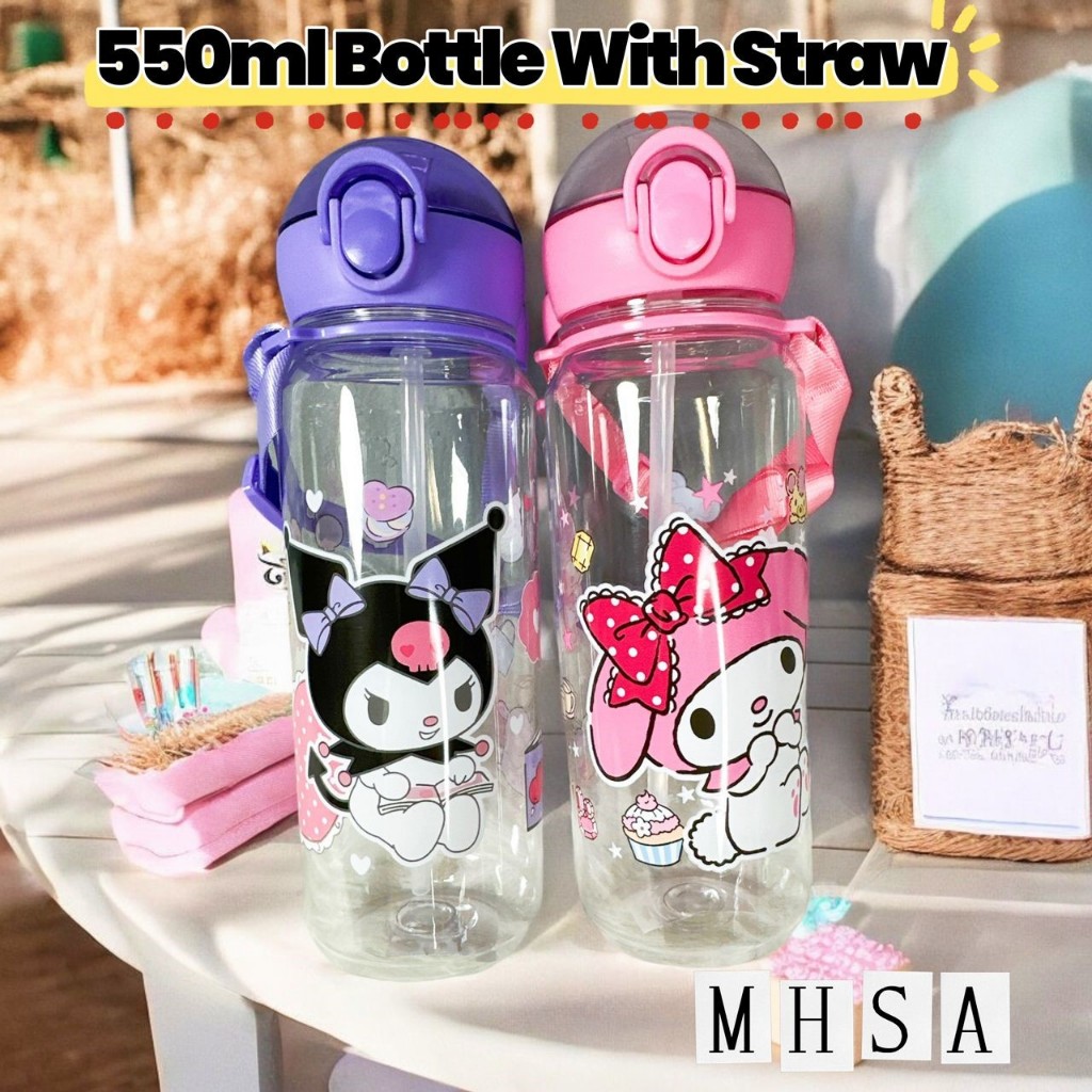 SANRIO KUROMI MELODY 550ML Kids Water Bottle Drinking Bottle BPA FREE MELODY, KUROMI, Spiderman ...
