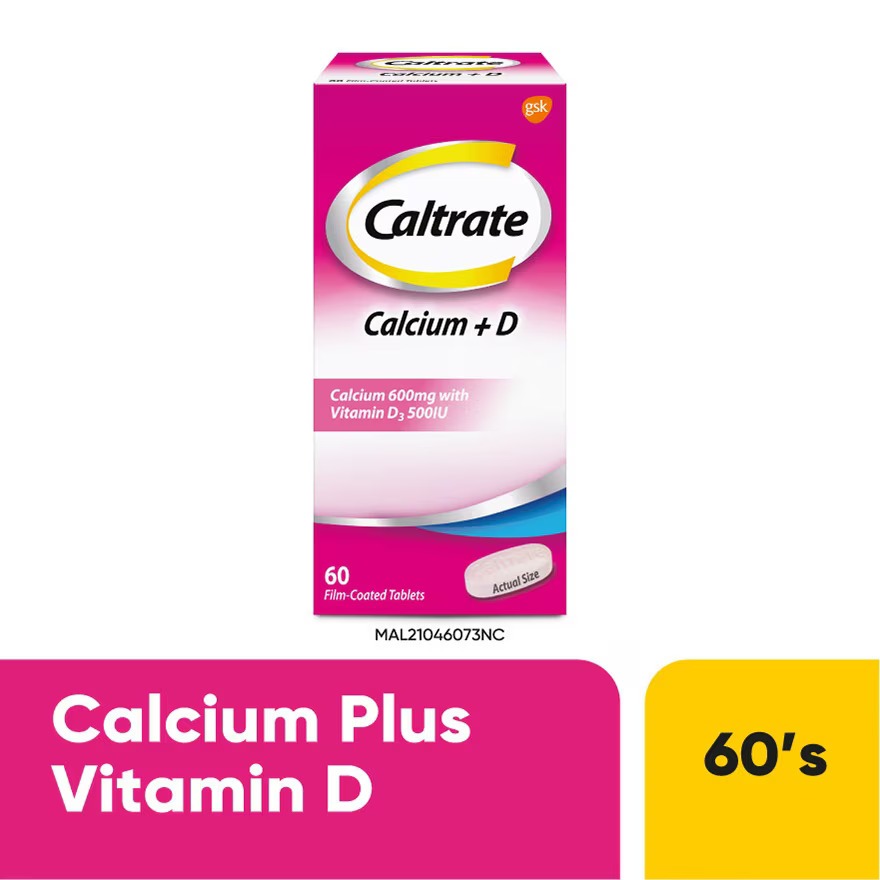 CALTRATE 600+D Calcium with Vitamin D Health Supplement Bone Health (60 ...