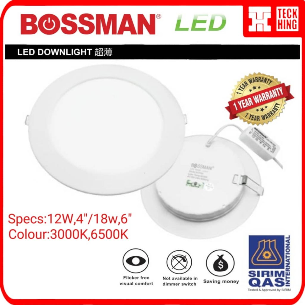 Bossman 4/6 Inch LED Panel Downlight Lighting Home Decoration Round ...