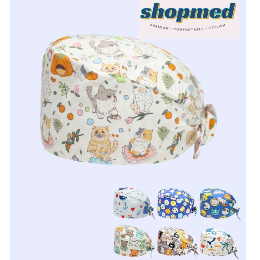 100% cotton Adjustable Cotton Caps Women Man Medical Surgical Scrub Cap ...