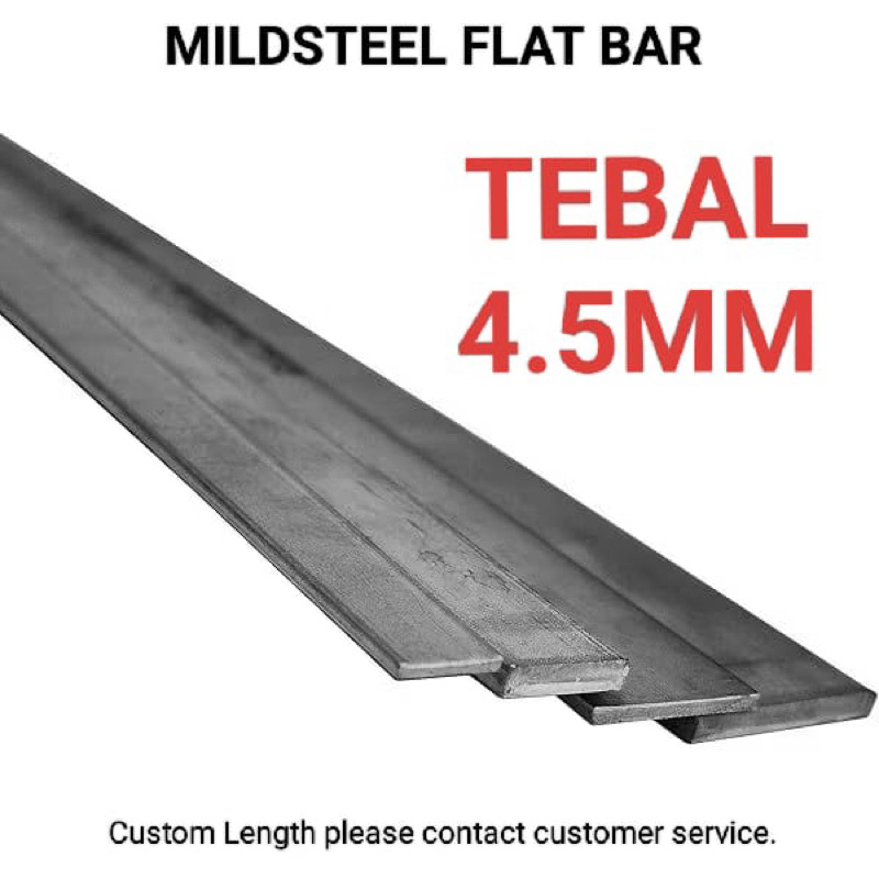 Tebal 4.5MM thk / Mild Steel Flat Bar / MS FLAT BAR (BESI) | Shopee ...