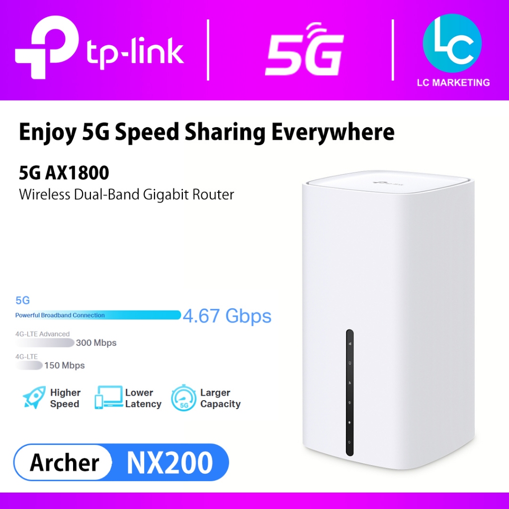 TP-Link Archer NX200 5G AX1800 Wireless Dual-Band Gigabit SIM Card ...