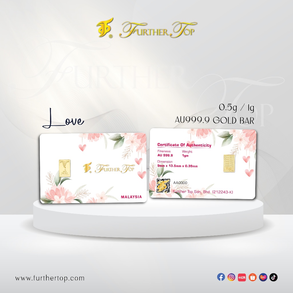 Gold Bar ( 0.5g / 1g ) 999.9 Further Top - LOVE (Emas | 小金条 | 足金牌 ...