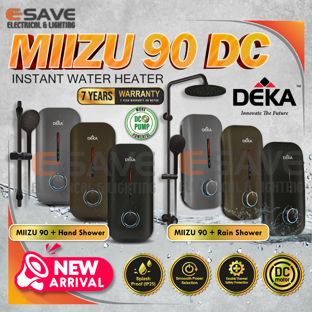 Deka Miizu 90DC / 60AC Instant Water Heater Rain Shower & Hand Shower ...