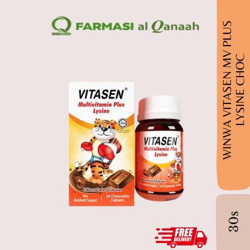 WINWA VITASEN MULTIVITAMIN PLUS LYSINE CHOCOLATE FLAVOUR 30'S | Shopee ...