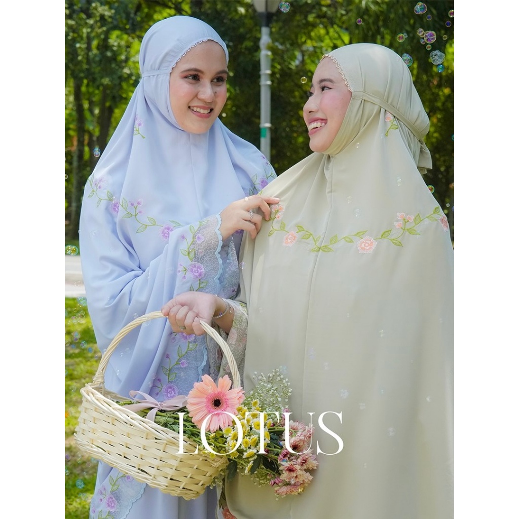 LOTUS Telekung tea | Premium Embroidered Telekung | Shopee Malaysia