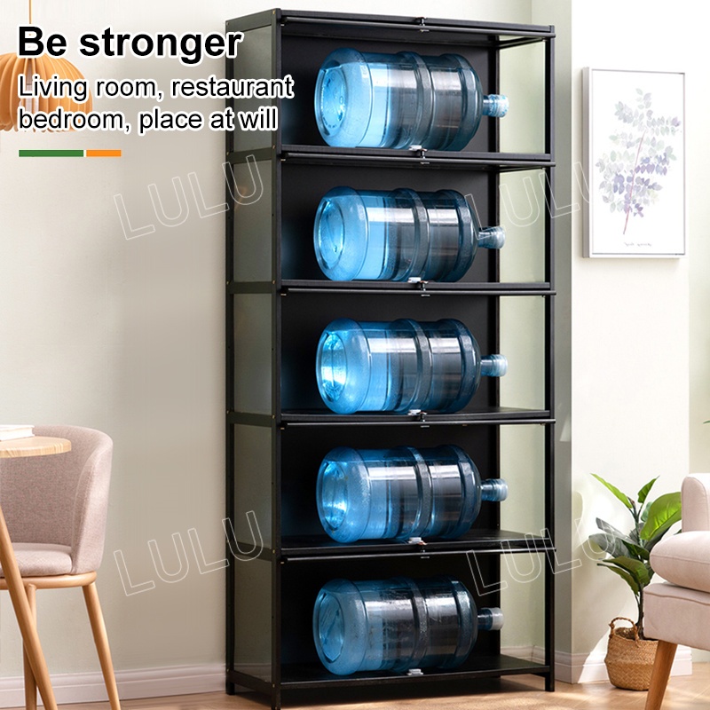 LULU Display Cabinet Almari Kaca Display 3/4/5 Layers Transparent Glass ...