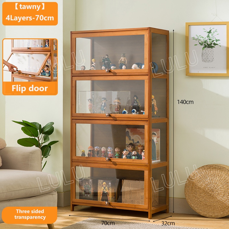 LULU Display Cabinet Almari Kaca Display 3/4/5 Layers Transparent Glass ...
