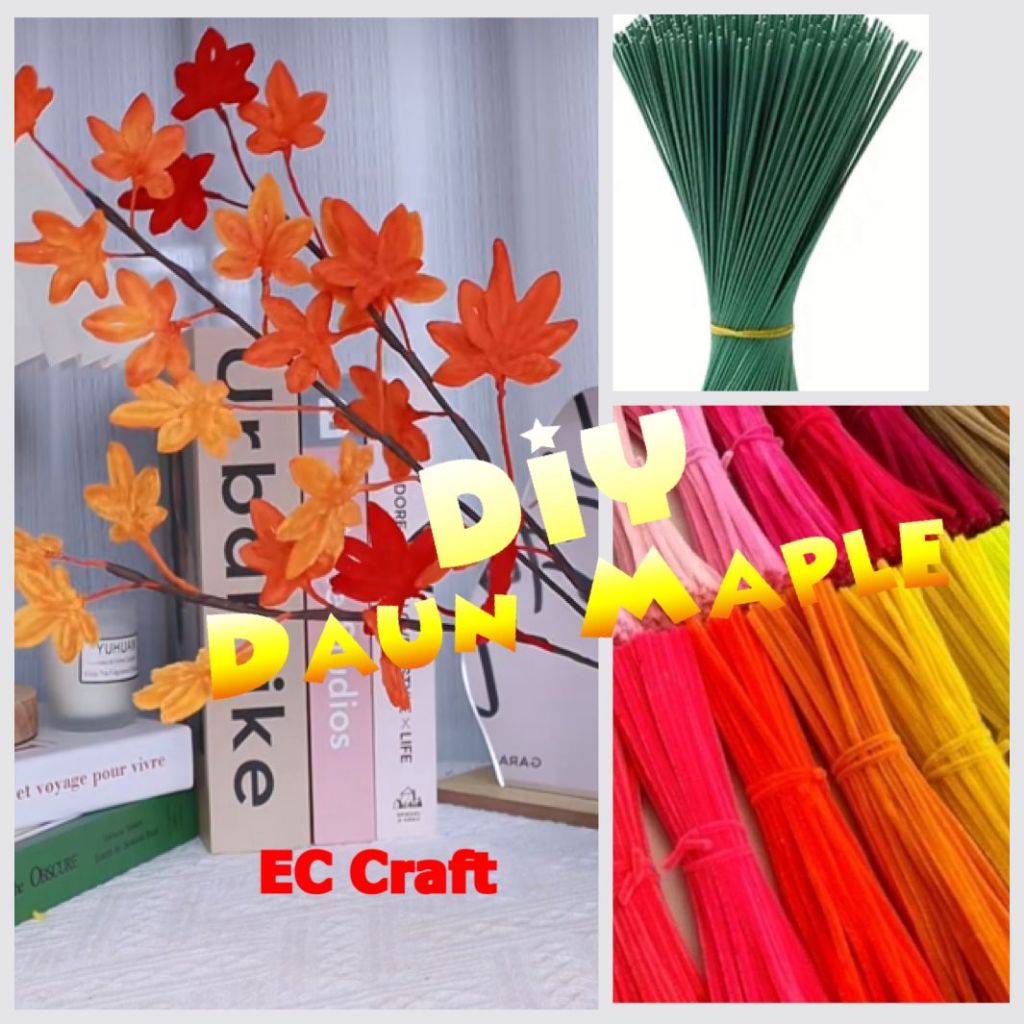 DIY SET Bahan-Bahan Daun Maple/Kawat Bulu/Dawai Bulu/Bouquet Twisting ...