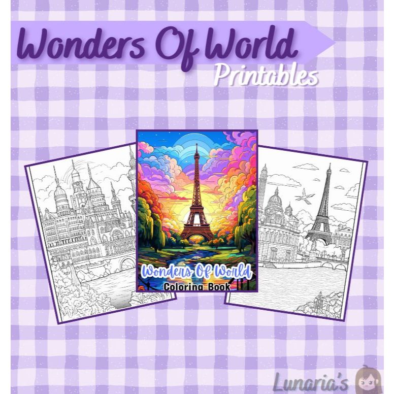 LUNARIA'S [Printables] Wonders of World 01 - 50 Coloring Pages For Kids ...