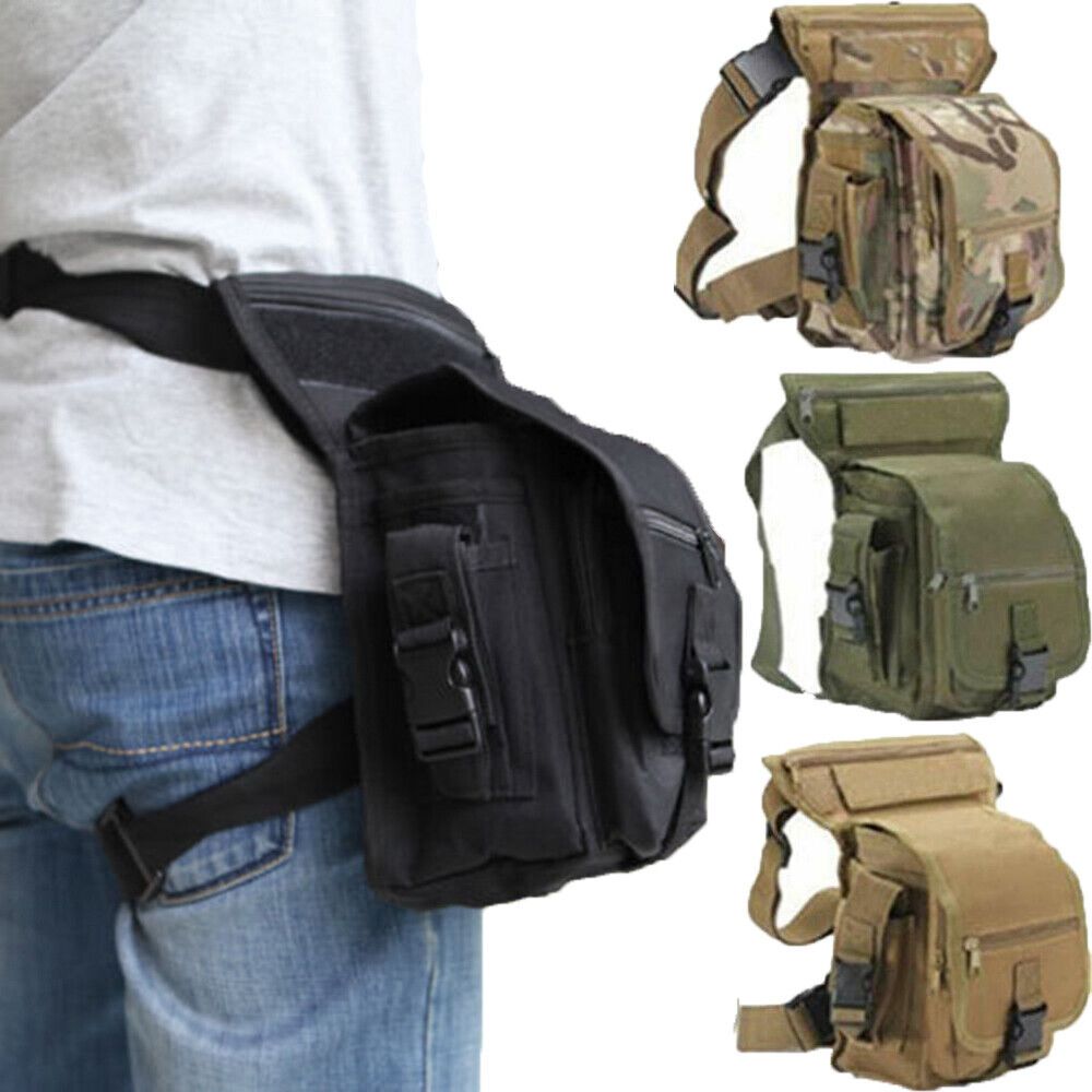 Tactical Molle Drop Leg Bag Military Thigh Hip Pack Hunting Bags Waist ...
