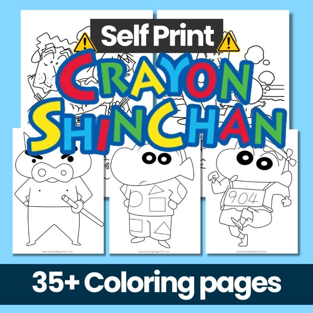CRAYON CHIN CHAN 2024 Colouring Pages PDF file ( CETAK SENDIRI / SELF ...