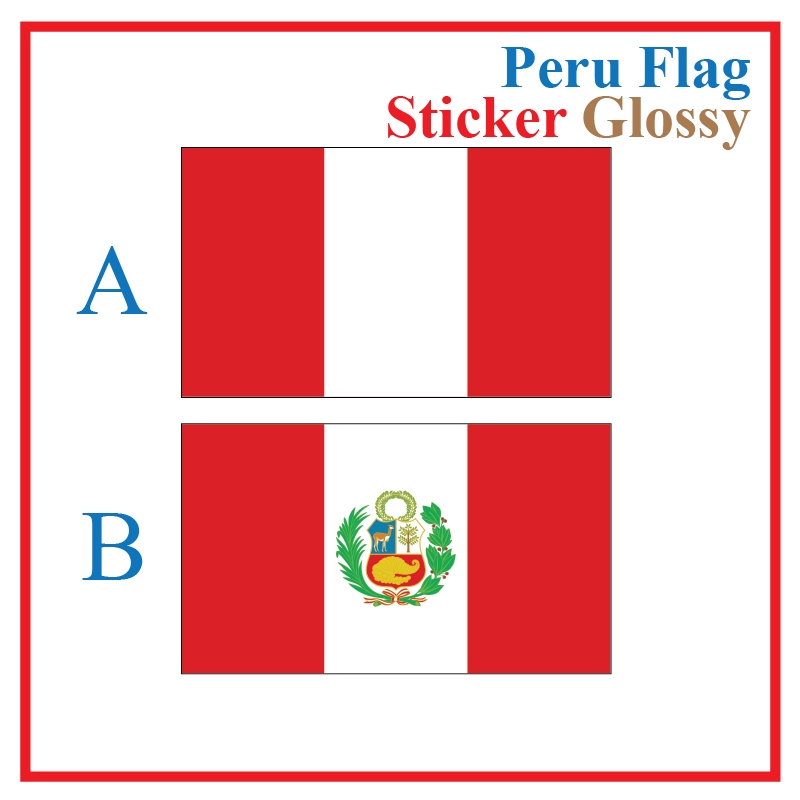 Peru Flag Sticker Rectangle / Stiker Pelekat Bendera Peru | Shopee Malaysia