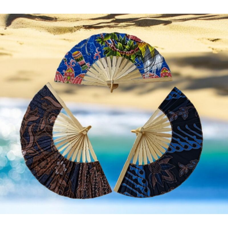 BATIK HAND FAN WITH VARIETY OF COLORS (SET -3PCS) / KIPAS TANGAN BATIK ...