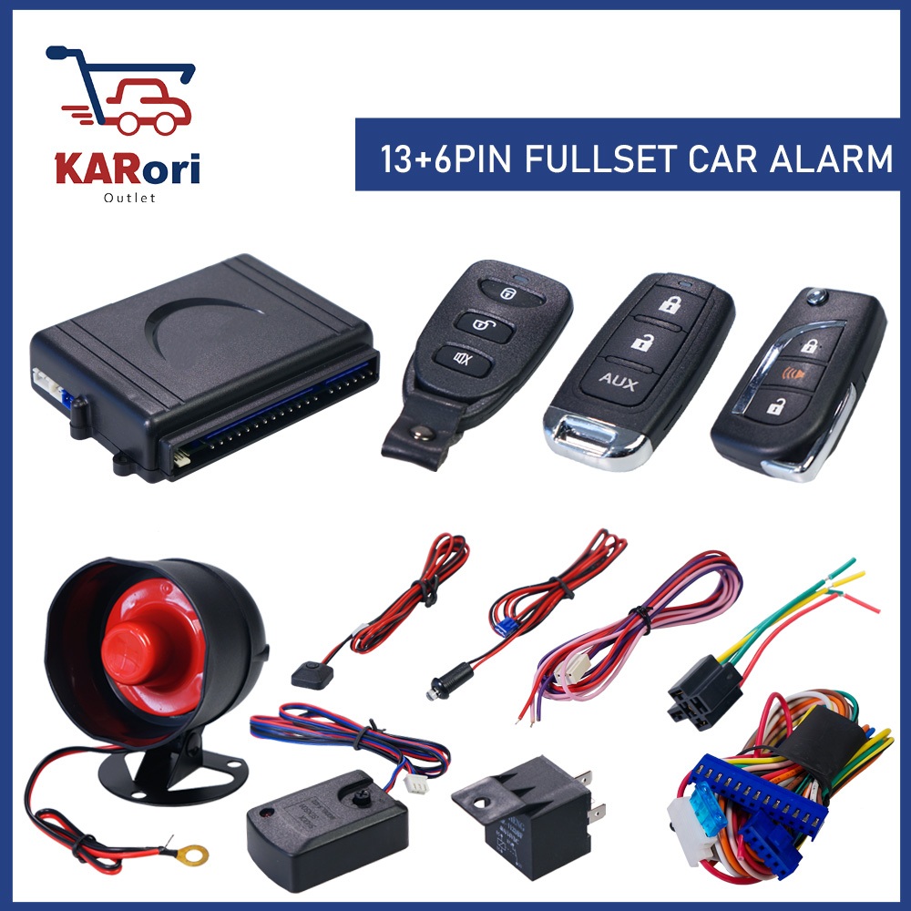 13+6 PIN CAR ALARM SYSTEM / CAR REMOTE BUTTON ALARM SYSTEM (FULL SET ...