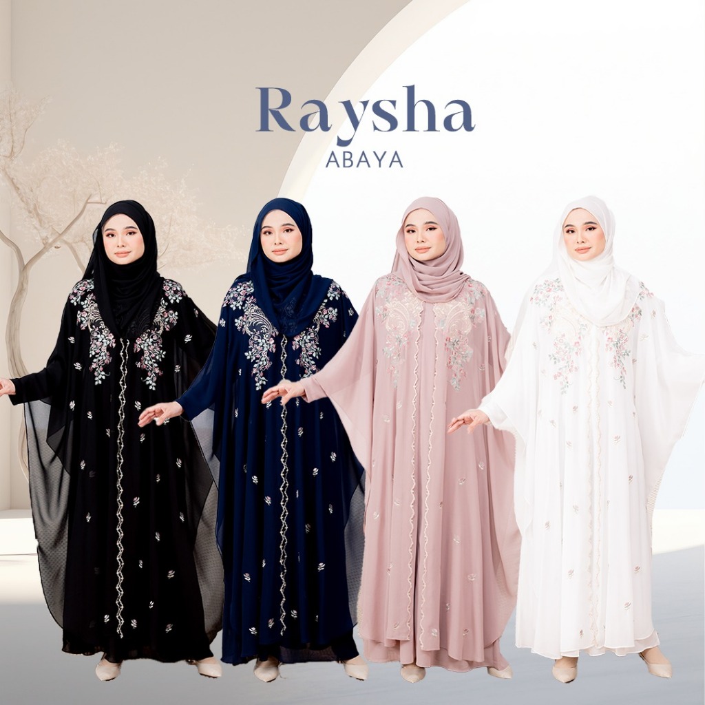 SALE Rayyan Haya' Raysha Abaya {READYSTOCK} Chiffon Full Lining Abaya Sulam with Matching Shawl ...