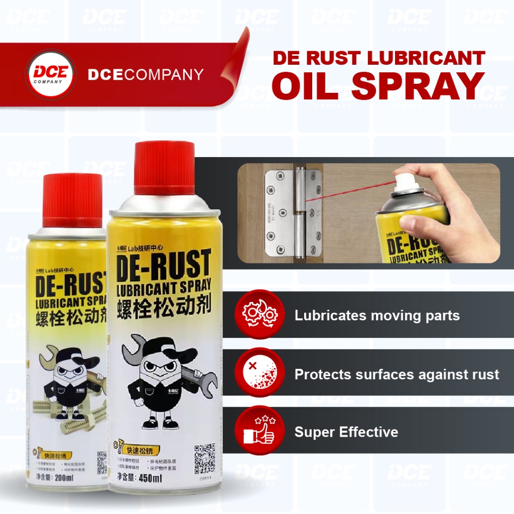 CarJay DE RUST LUBRICANT OIL GREASE SPRAY Dissolve Rust Bolts Hinges ...