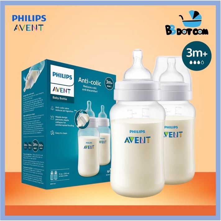 Avent Botol Susu Classic Plus Anti Colic Baby Feeding Bottle 11oz ...