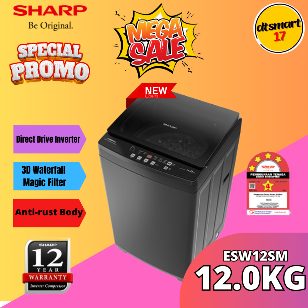 𝐋𝐎𝐑𝐑𝐘 𝐒𝐄𝐍𝐃𝐈𝐑𝐈 𝗞𝗟,𝗦𝗘𝗟𝗔𝗡𝗚𝗢𝗥 Sharp 12KG Direct Drive Inverter Washing ...