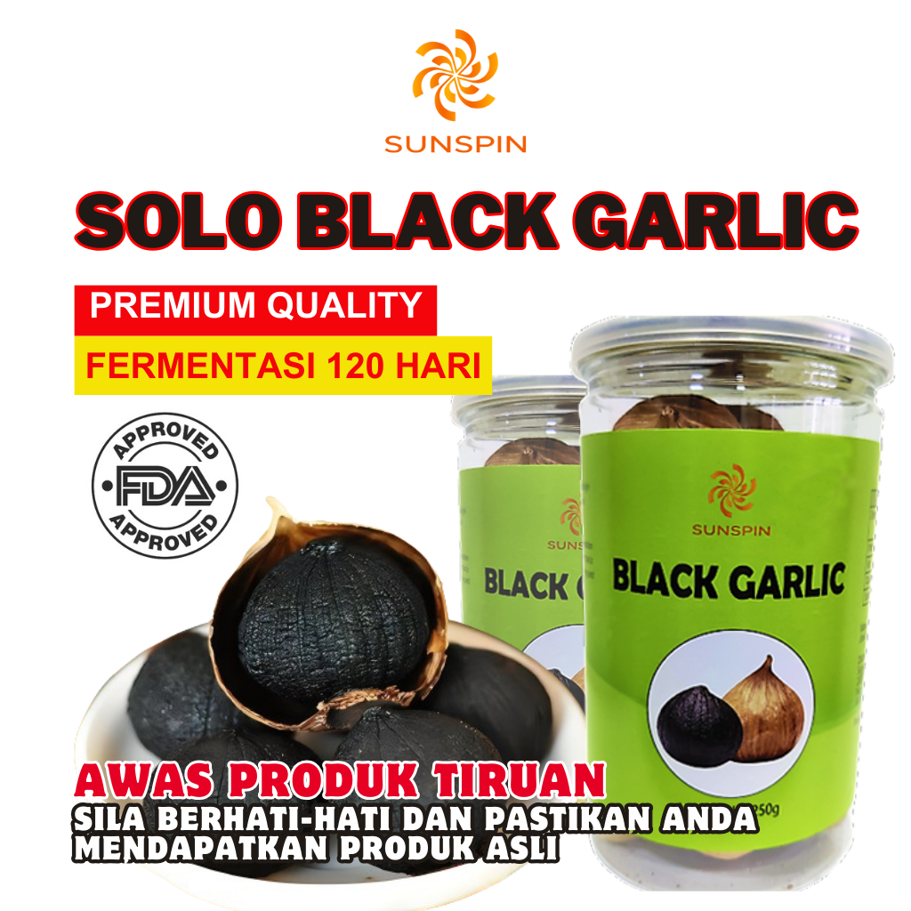 Sunspin Black Garlic Bawang Hitam Solo Garlic 250g | Shopee Malaysia