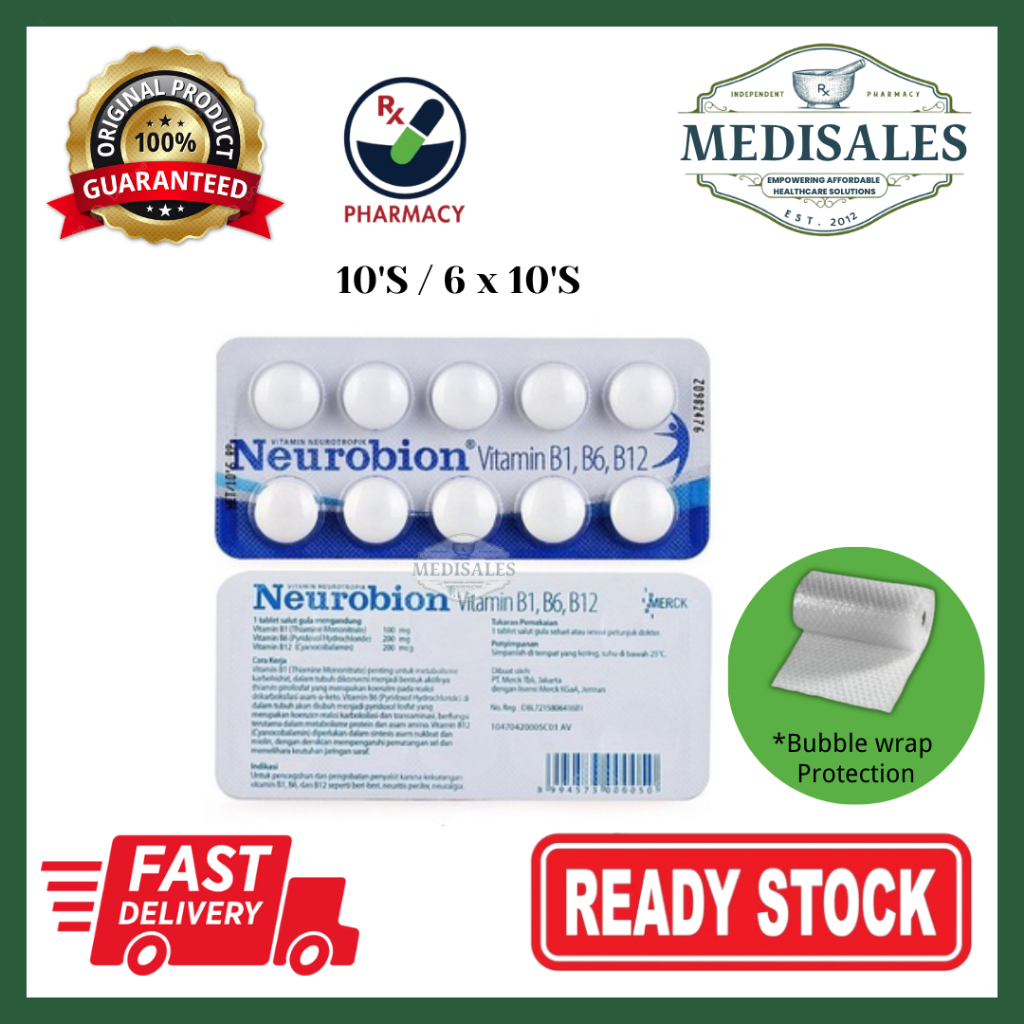 NEUROBION 10'S | 60'S (EXP 01/2027) | VITAMIN B1, B6, B12 | FOR NERVE ...