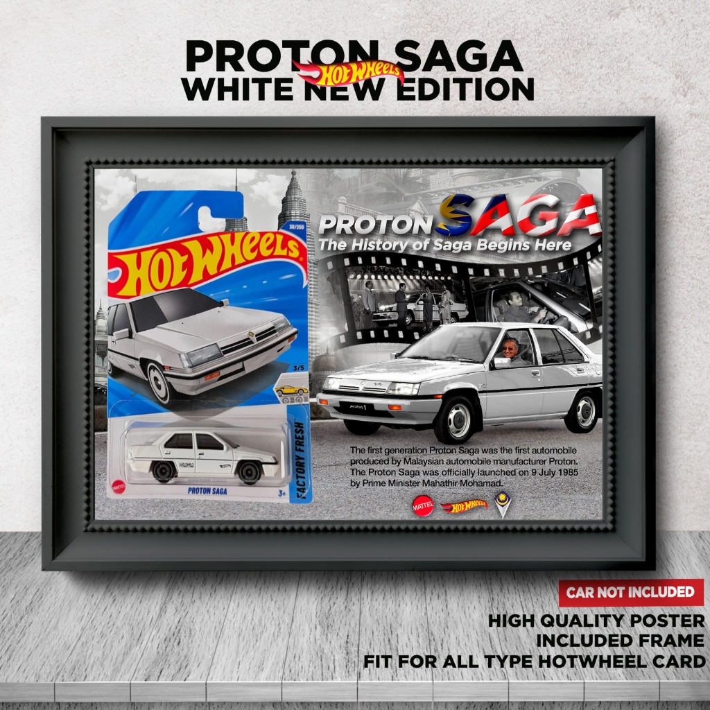 Gambar Frame Hotwheel Proton Saga 1985 Berserta Poster | Shopee Malaysia