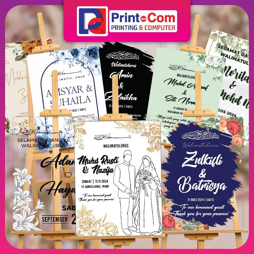 Acrylic Wedding Welcome Board Personalised | Papan Selamat Datang ...
