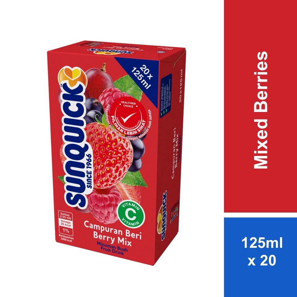 Sunquick Fruit Drink Mixed Berries 125ml x 20s | Shopee Malaysia