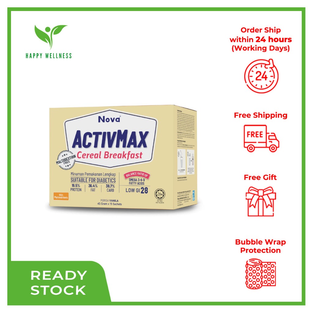 Nova Activmax Cereal Breakfast 45g x 15s (Exp: 4/2025) | Shopee Malaysia