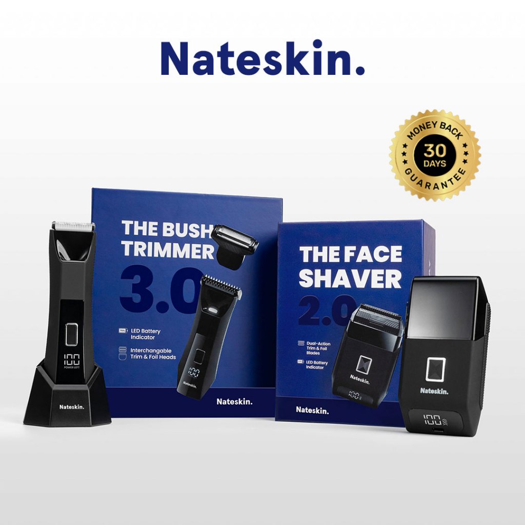 Nateskin Shave Master Bundle 2.0: Upgraded Dual-Head Bush Trimmer, Face ...