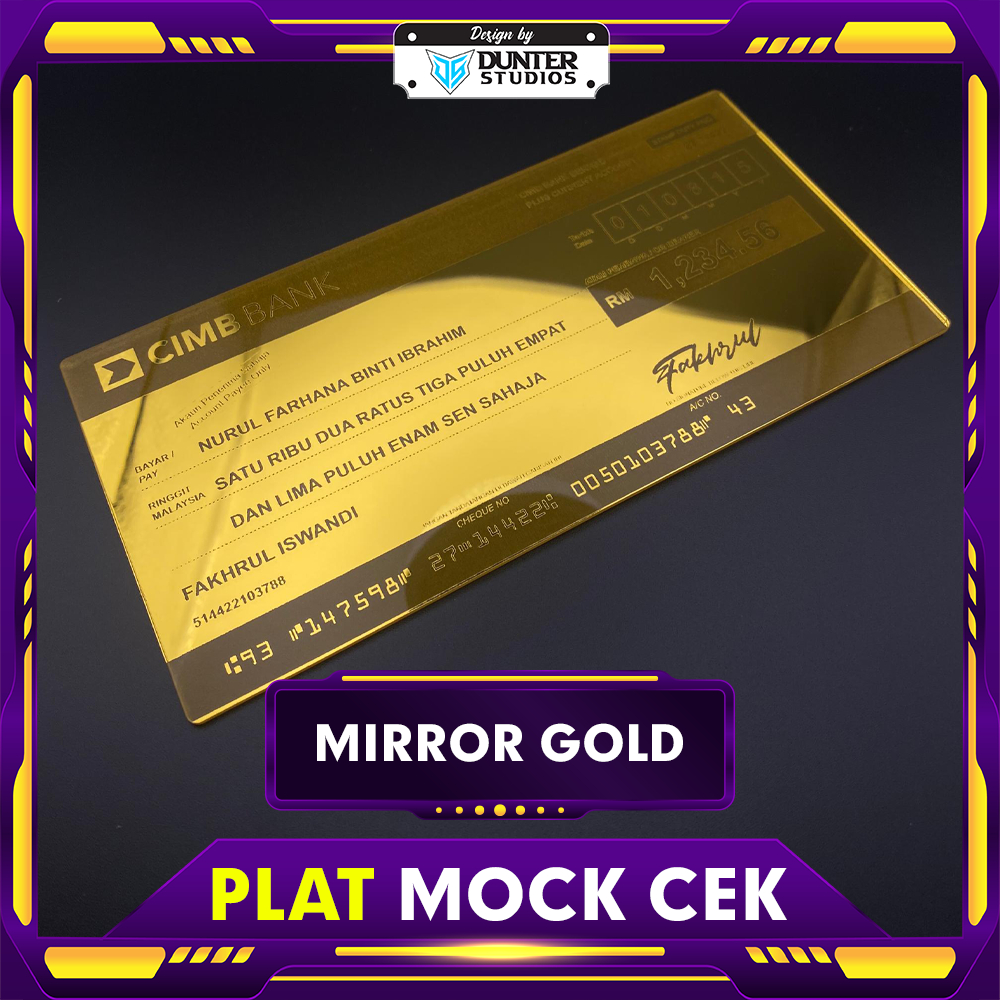 Cek Hantaran / Cek + Tapak | Replika Cek | Cheque Hantaran Nikah ...
