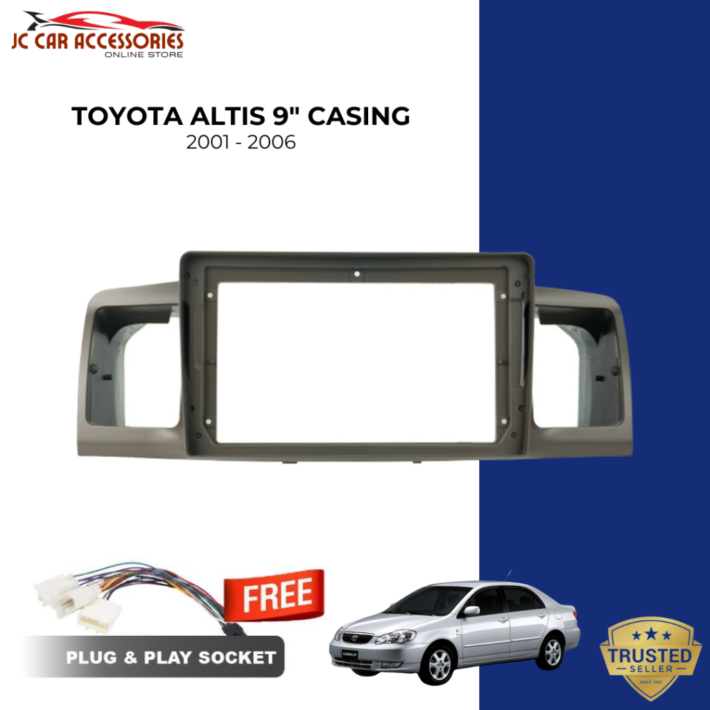 Toyota Altis 2001-2006 9 inch Android Player Casing with Socket Plug ...
