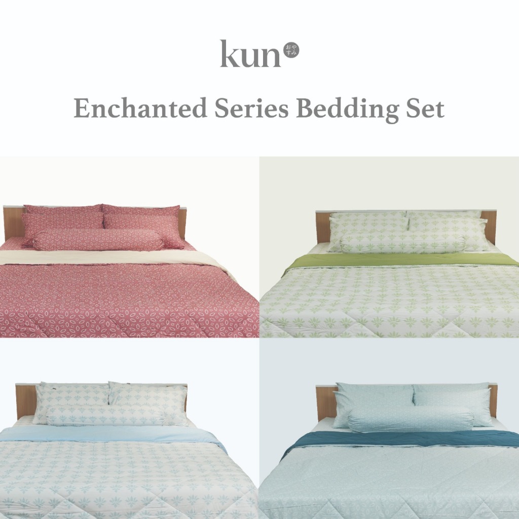 [Shopee Choice] kun® Enchanted Printed Series Bedding Set 7in1(Queen ...