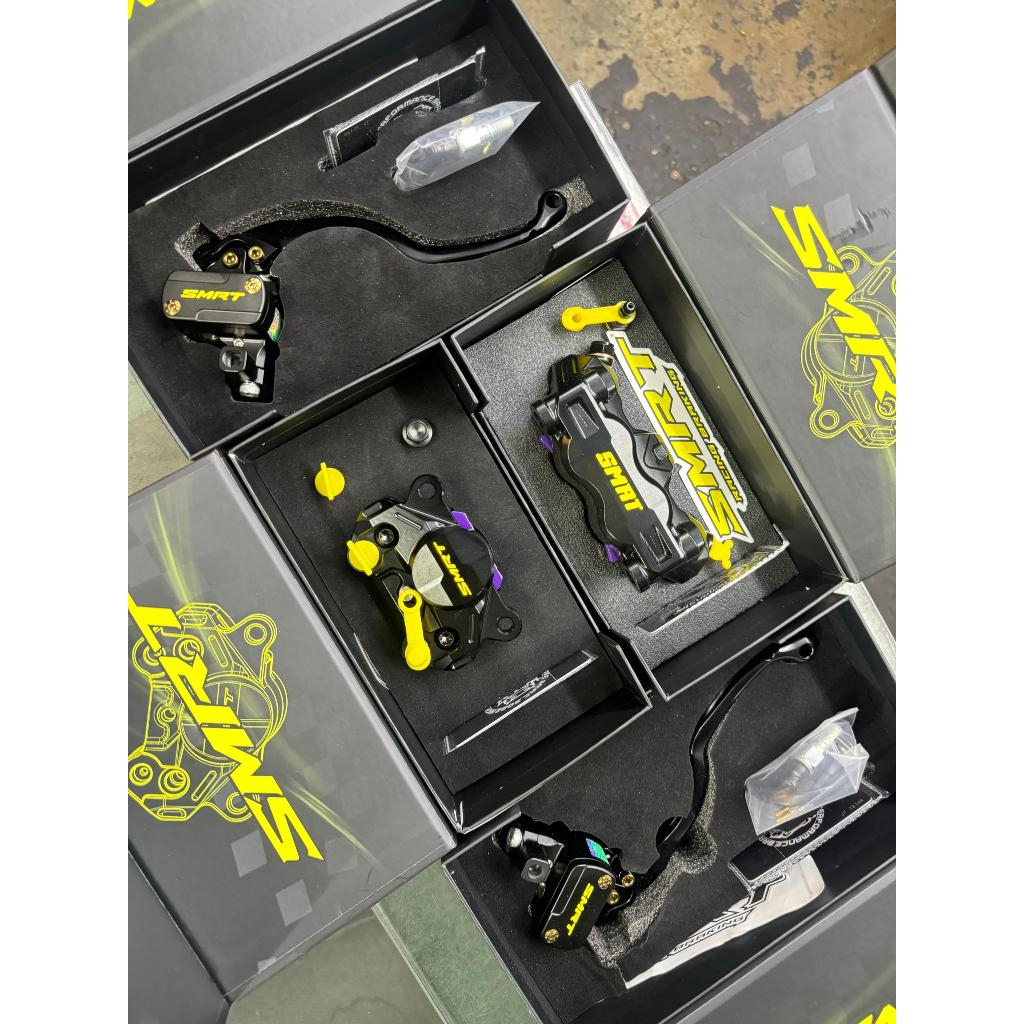 SMRT BLACK YELLOW CALIPER FRONT 4POT REAR 2POT SMRT MASTERPUMP FULL SET ...