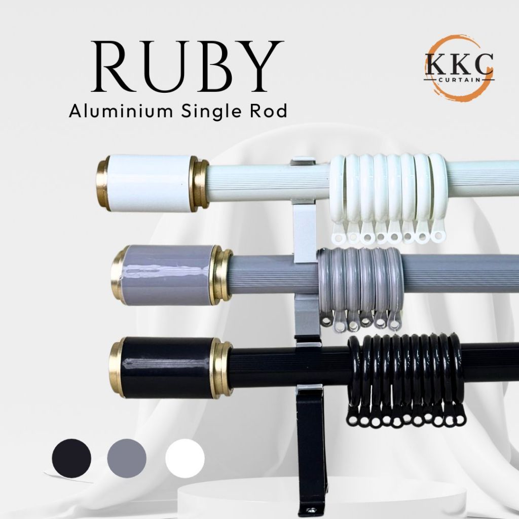 KKC RUBY SINGLE Aluminium Curtain Rod/Kayu Langsir /Rod Langsir ...
