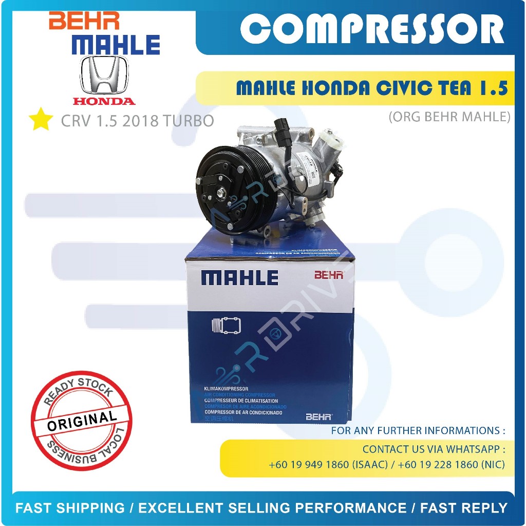 ORIGINAL BEHR MAHLE HONDA CIVIC TEA 1.5 / CRV 2018 1.5 7PK 6CVC140E ...