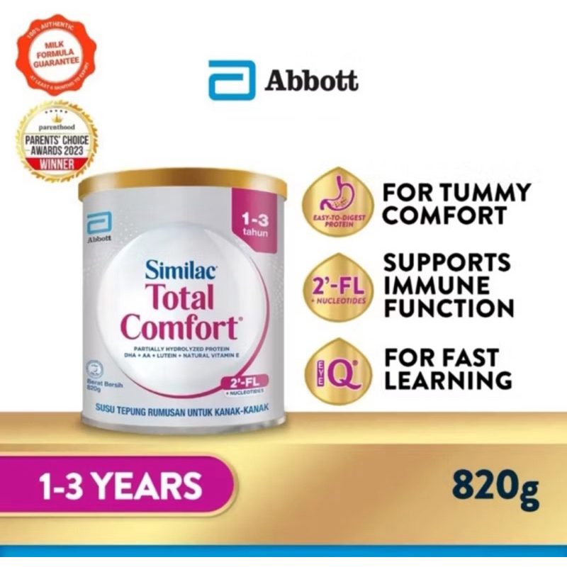 Similac Total Comfort ⚠️ DENTED TIN ⚠️ Formula Milk 1-3 year old 820g ⚠️DENTED⚠️tin sales ...