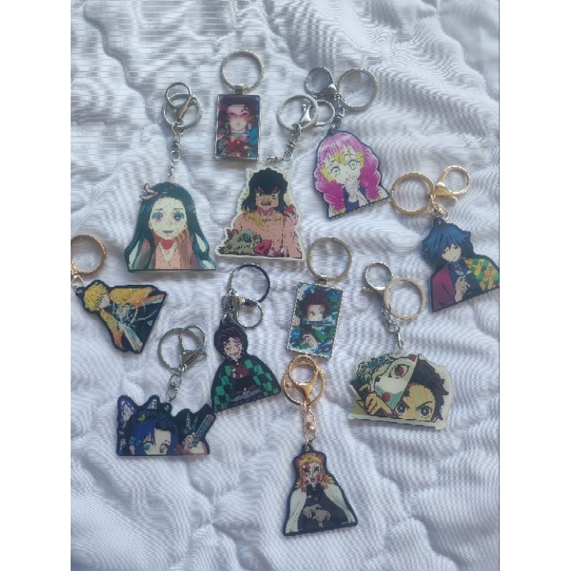 1pcs double sided 3d motion keychain demon slayers,hashira,nezuko ...
