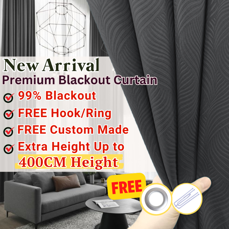 Langsir Blackout Curtain Window Langsir Sliding Door 3 Panel Langsir ...