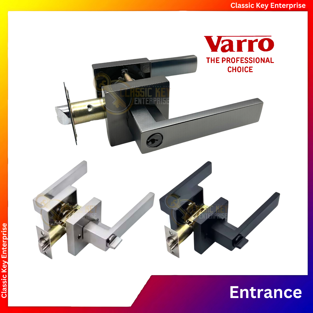 VARRO TUBULAR LEVER DOOR LOCK SET (ENTRANCE) | Shopee Malaysia