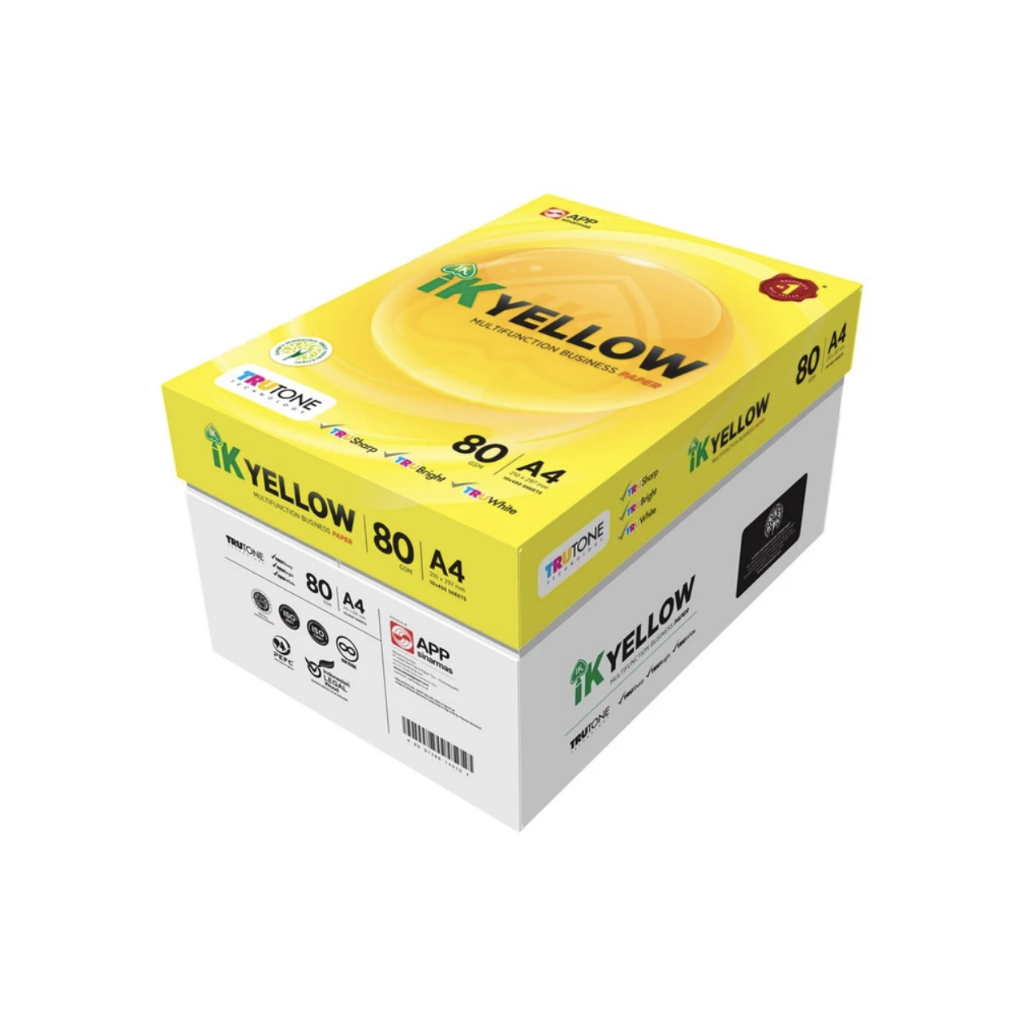[10 units] IK Yellow A4 Paper/Kertas A4 80gsm 450 sheets (10 units per ...