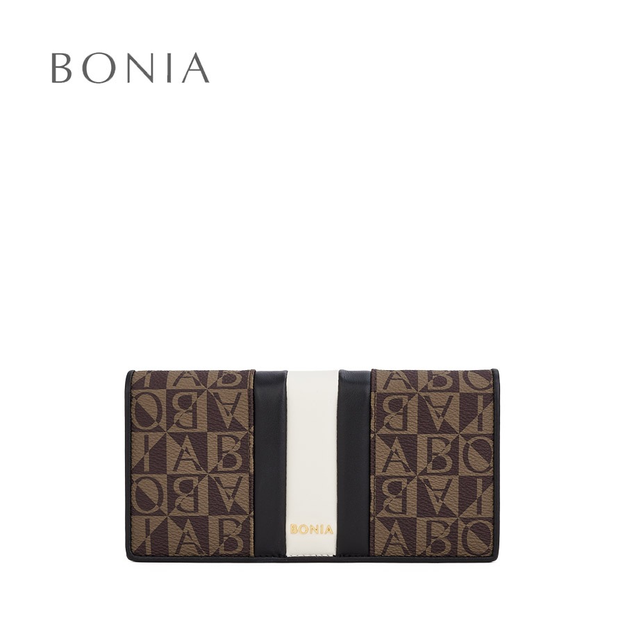 Bonia Black Eugenia Monogram Bifold Long Wallet | Shopee Malaysia