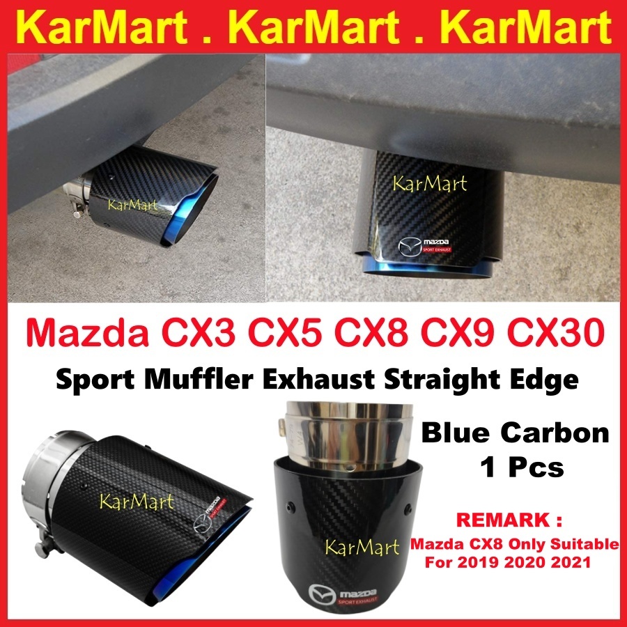 Mazda Logo CX3 CX5 CX8 CX9 CX30 Sport Muffler Exhaust Straight Edge Black Tip Stainless Steel CX ...